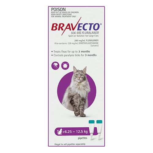 Bravecto Spot On For Large Cats (6.25 - 12.5 kg) Purple - $56.39
