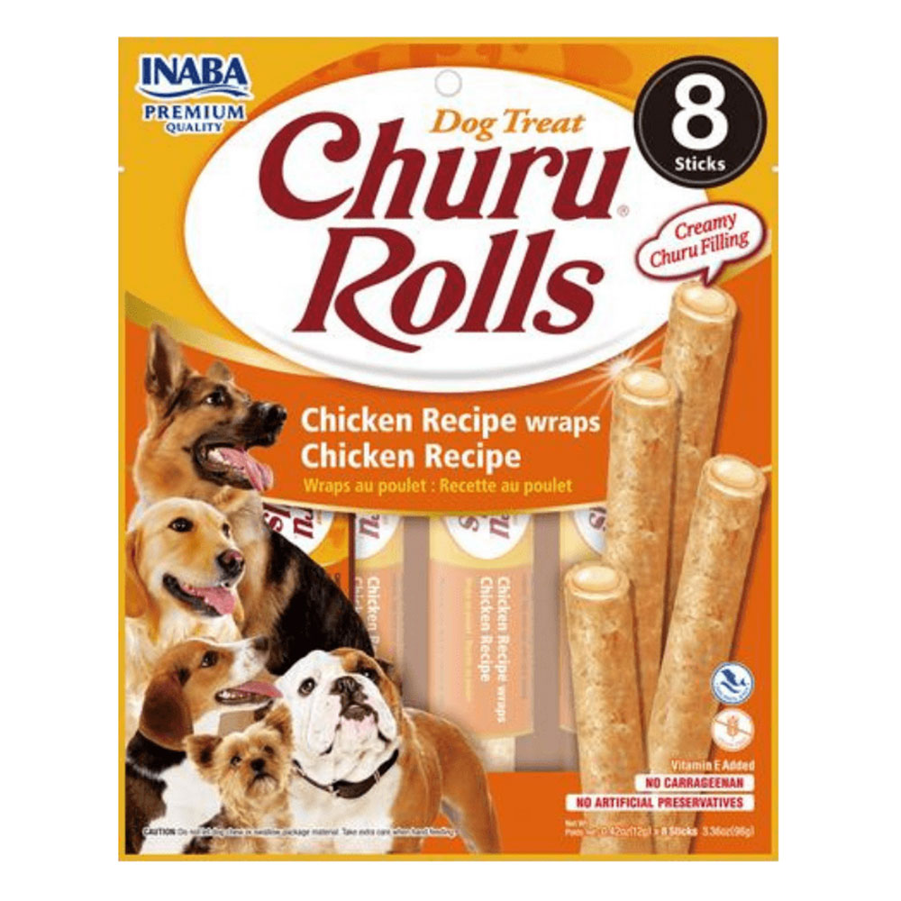 Buy Inaba Churu Rolls Chicken Recipe wraps Chicken Recipe Dog Treat Online