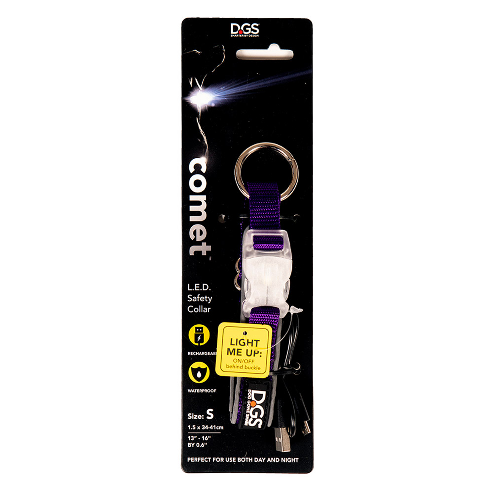 DGS Comet LED Safety Collar Purple for Dogs
