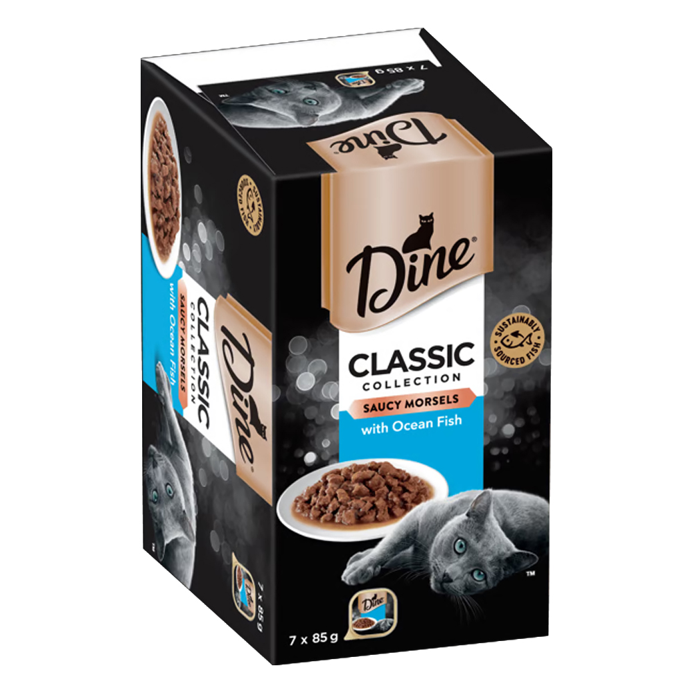 Buy Dine Daily Saucy Morsels With Ocean Fish Trays Wet Cat Food Online