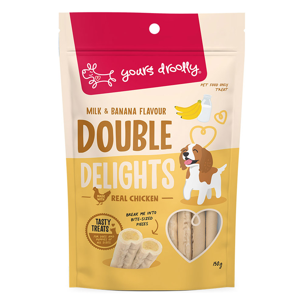 Buy Yours Droolly Double Delights Real Chicken Tasty Dog Treats - Milk ...
