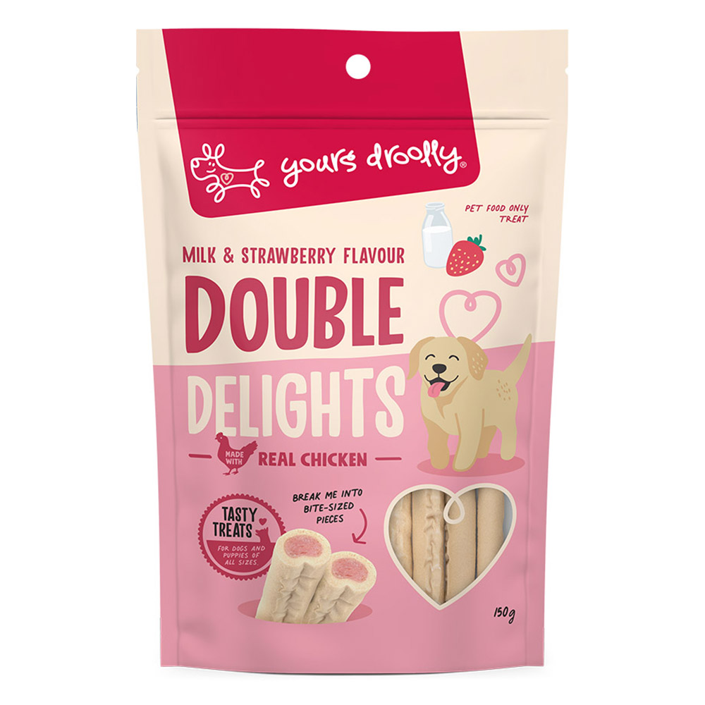 Buy Yours Droolly Double Delights Real Chicken Tasty Dog Treats - Milk ...