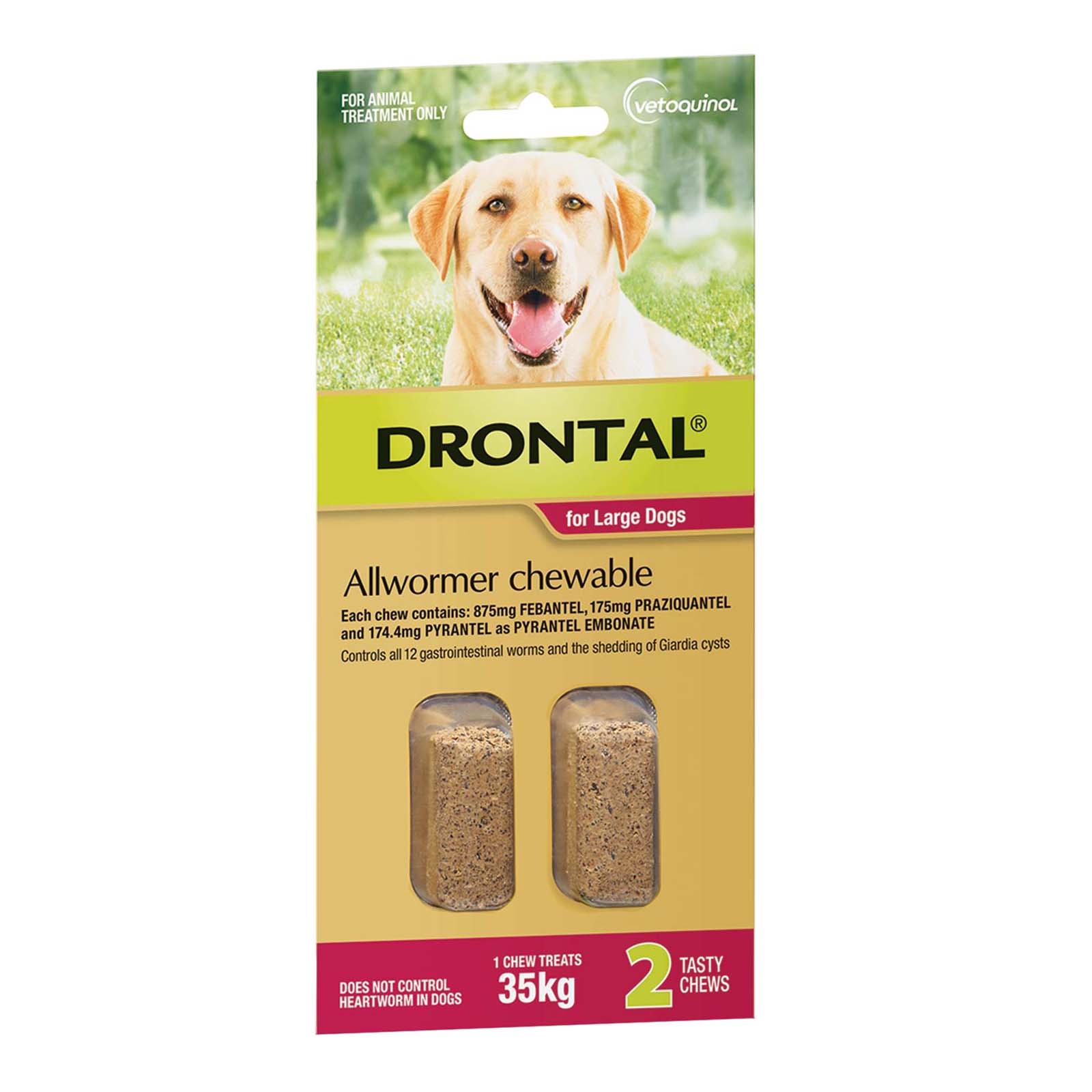Buy Drontal Wormers Chewables For Dogs Up To 35Kg (Red) Online