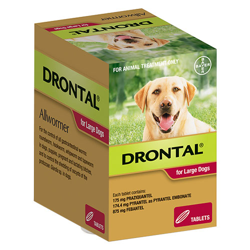 Buy Drontal Wormers Tabs For Dogs 35Kg (Red) Online