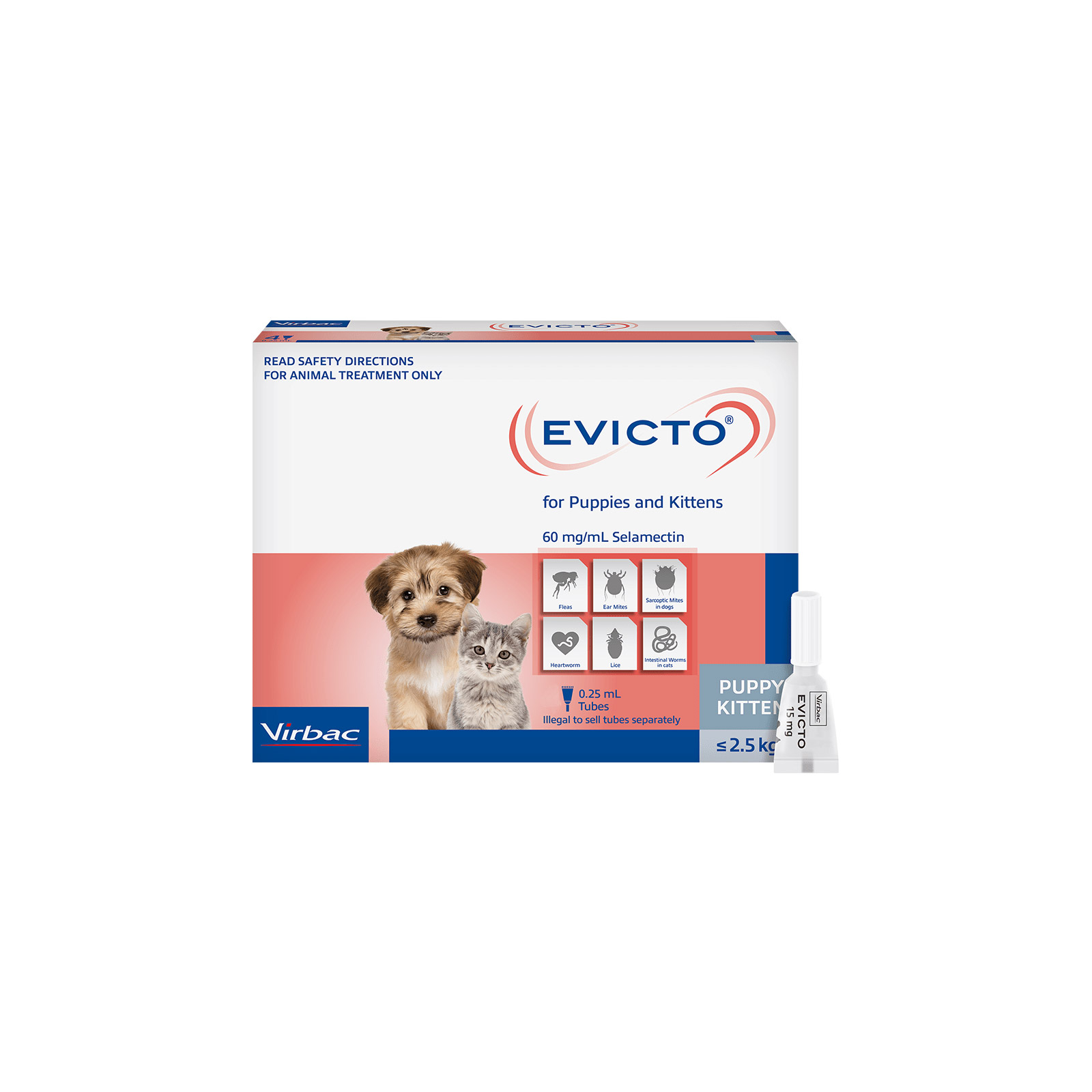 Buy Evicto Spot-on (Selamectin) FOR PUPPIES/KITTENS 2.5KG (GREY) Online