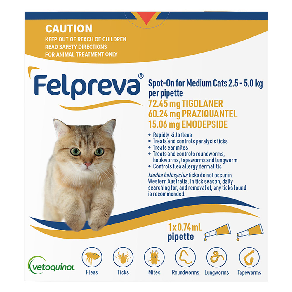 Buy Felpreva Spot-On for Medium Cats 2.5 to 5kg Online