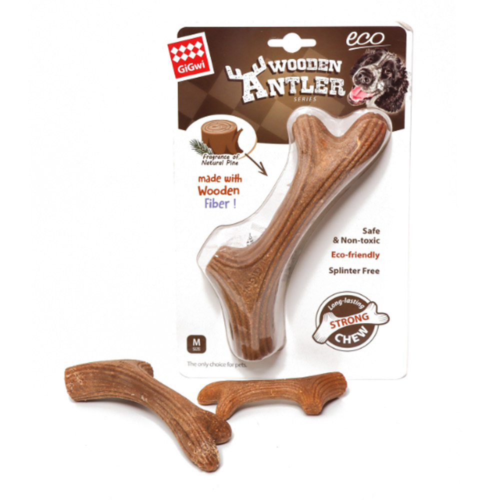 Gigwi Long Lasting Chew Wooden Antler for Dogs