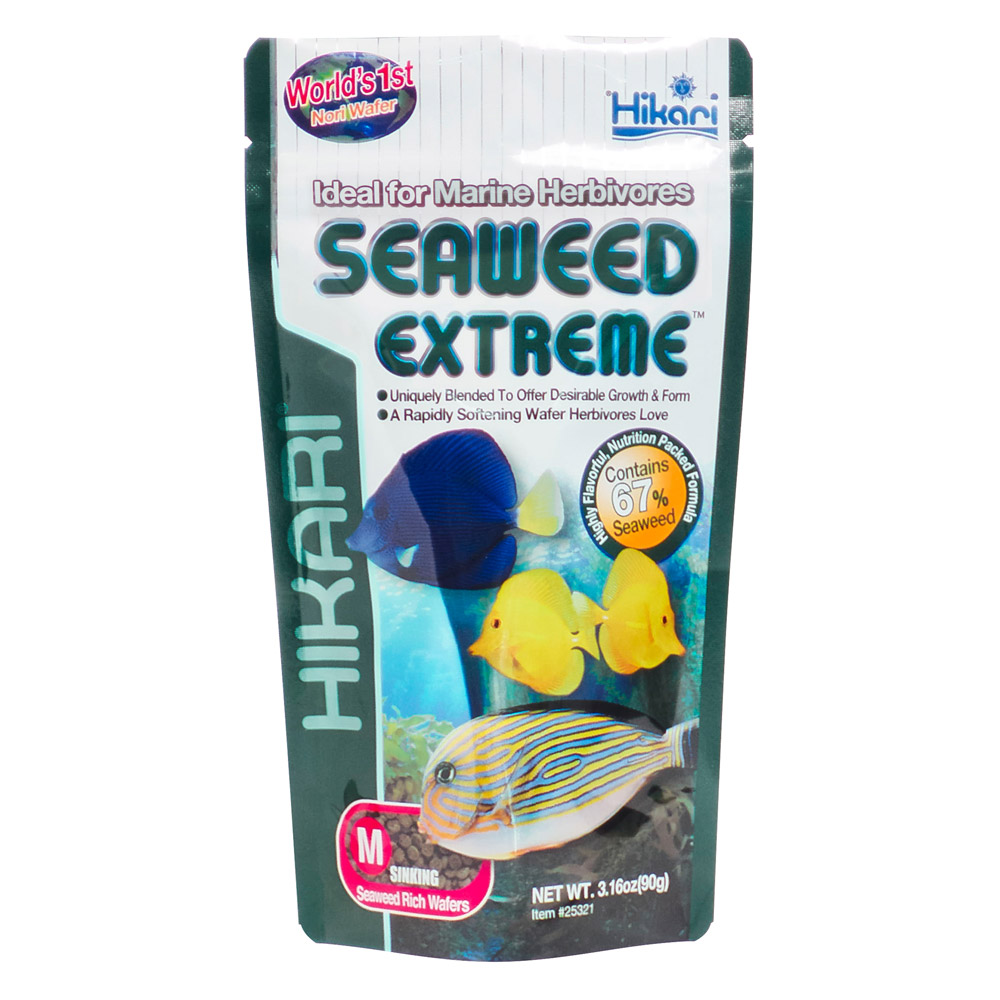 Buy Hikari Seaweed Extreme Marine Herbivores Fish Food - Medium Wafers ...
