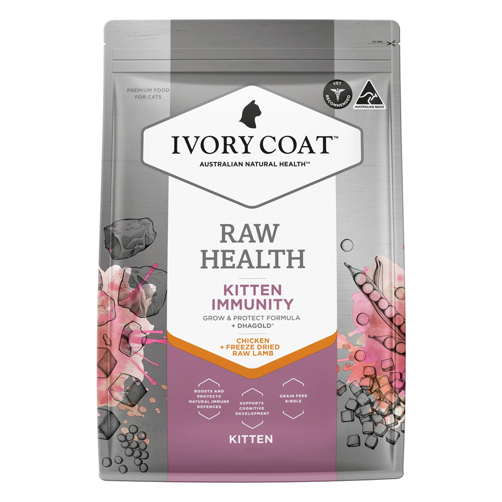 Buy Ivory Coat Raw Health Kitten Immunity Chicken + Freeze Dried Raw ...