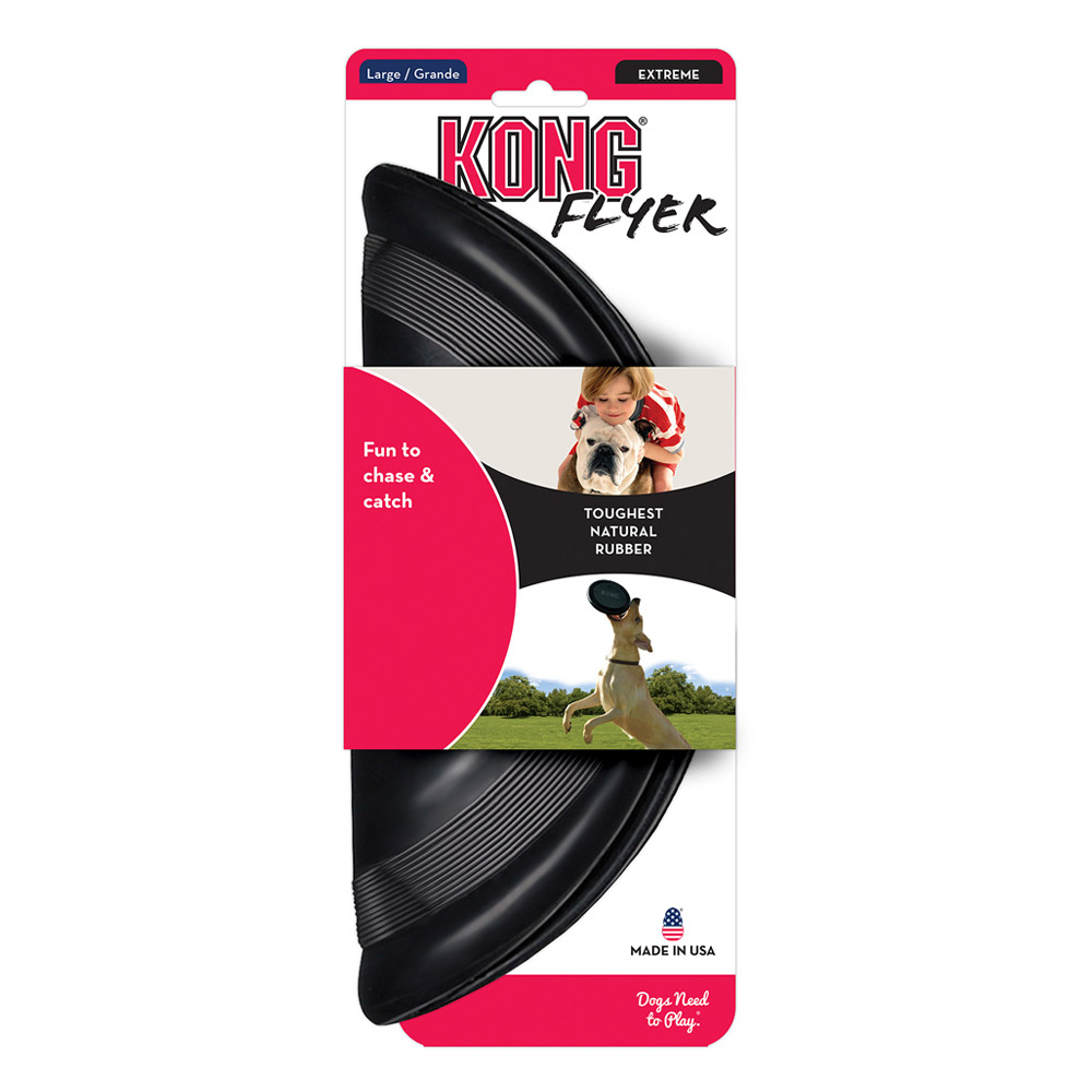 Buy KONG Flyer Rubber Fetch Toy for Dogs - Extreme Black Online