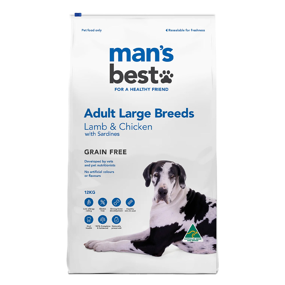 Man's Best Grain-Free Lamb And Chicken With Sardines Large Breed Adult ...