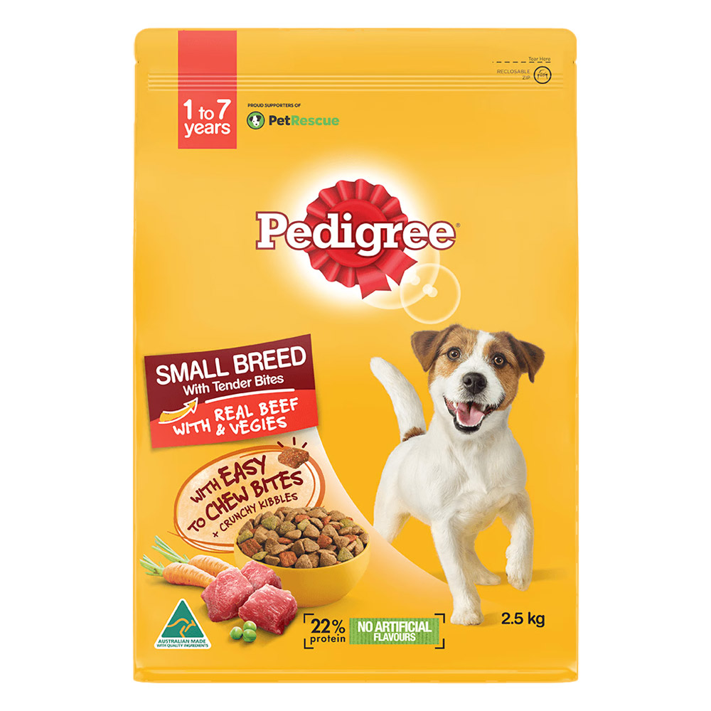 Pedigree Small Breed Dry Dog Food With Real Beef And Vegies