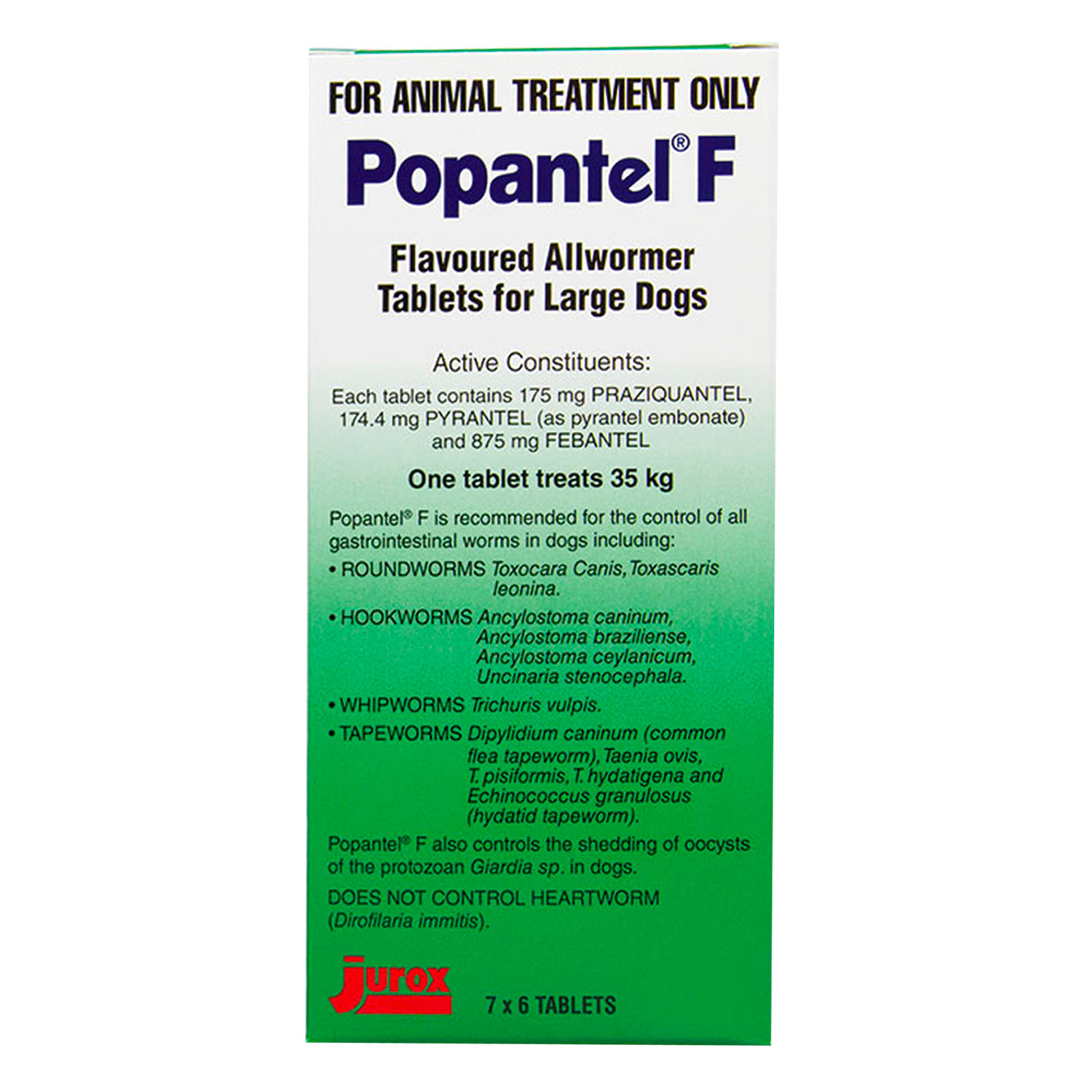 Buy Popantel F Allwormer for Large Dogs (35 kg) 42 Tablets Online