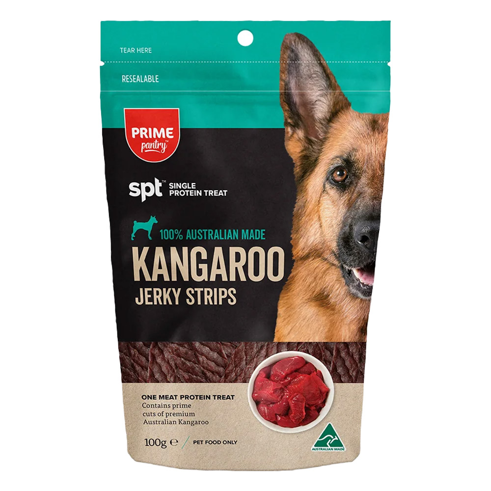 Buy Prime Pantry SPT Single Protein Kangaroo Jerky Strips Treats for ...