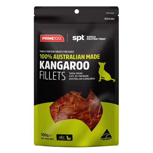 Buy Prime100 SPT Single Protein Kangaroo Fillets Treats for Dogs 100gm ...