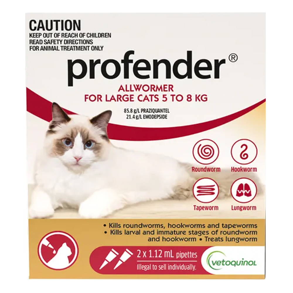 Buy Profender Allwormer For Large Cats 5 To 8Kgs (Red) Online
