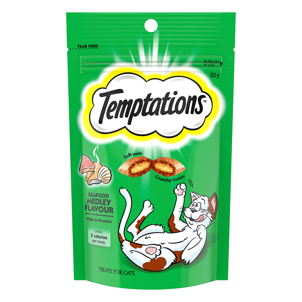 Buy Temptations Seafood Medley Cat Treats 85gm Online