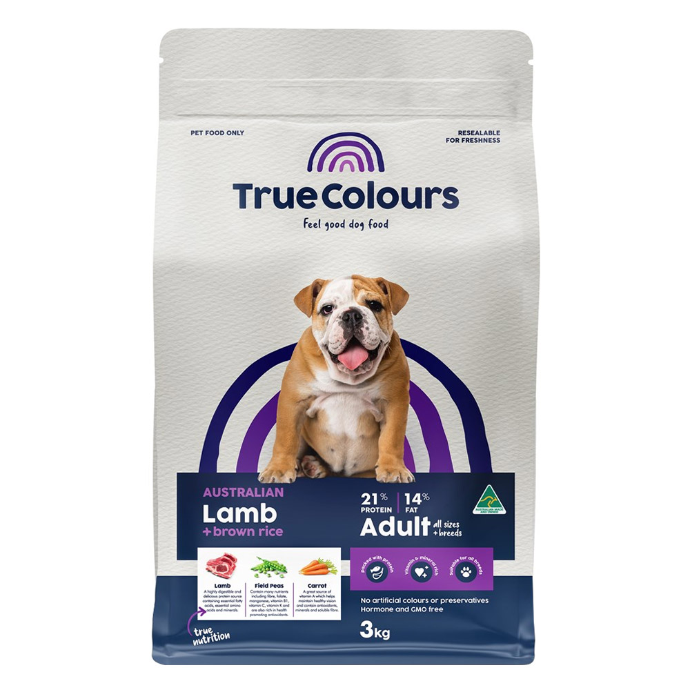 True Colours Lamb and Brown Rice for Adult Dog - Dry Dog Food