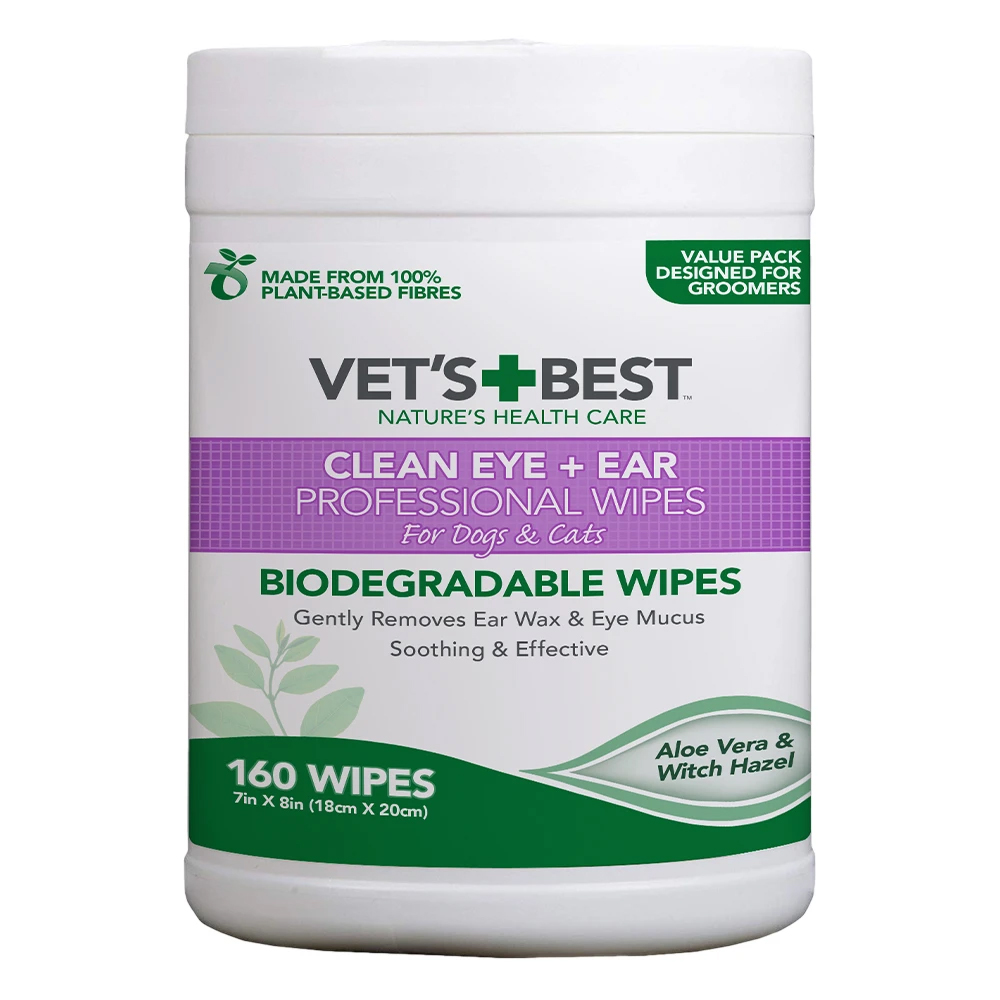 Buy Vet's Best Nature's Health Care Clean Eye + Ear Professional Wipes ...