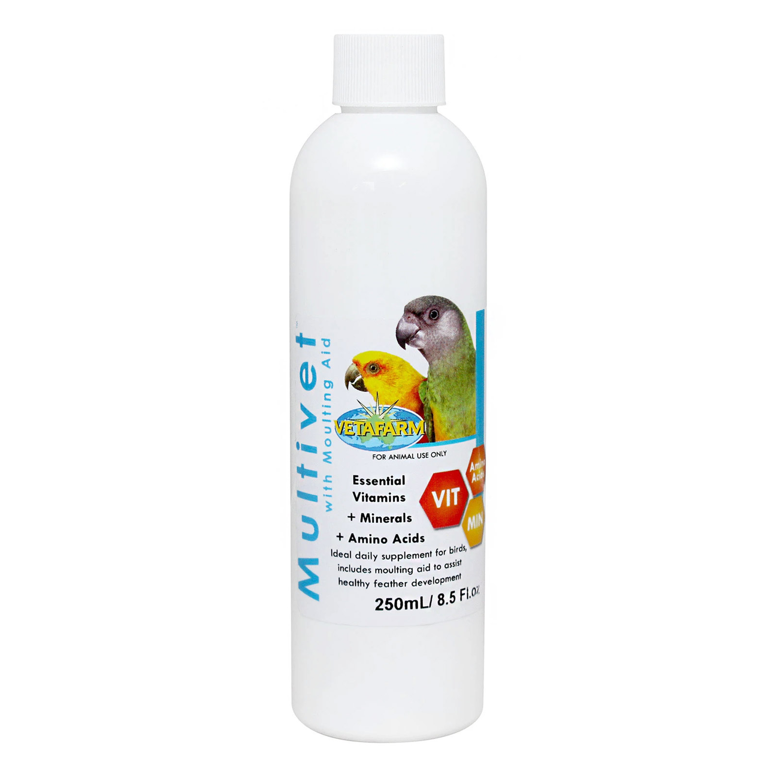 Buy Vetafarm Multivet Liquid with Moulting Aid for Birds 250 ml Online