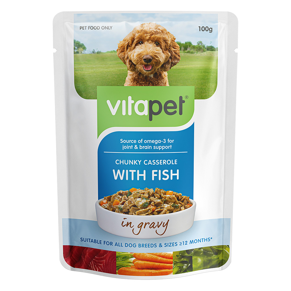 Vitapet Chunky Casserole Fish in Gravy Wet Dog Food