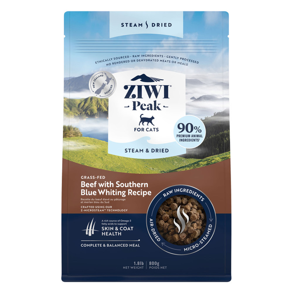 ZIWI Peak Steam & Dried Grass Fed Beef with Southern Blue Whiting Dry ...