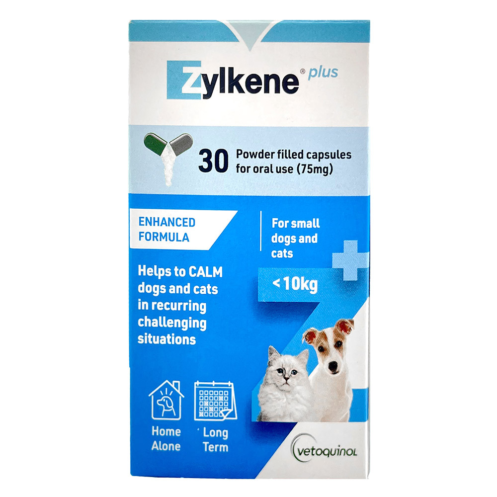 Buy Zylkene Plus Calming Supplement for Small Dogs and Cats Under 10kg ...