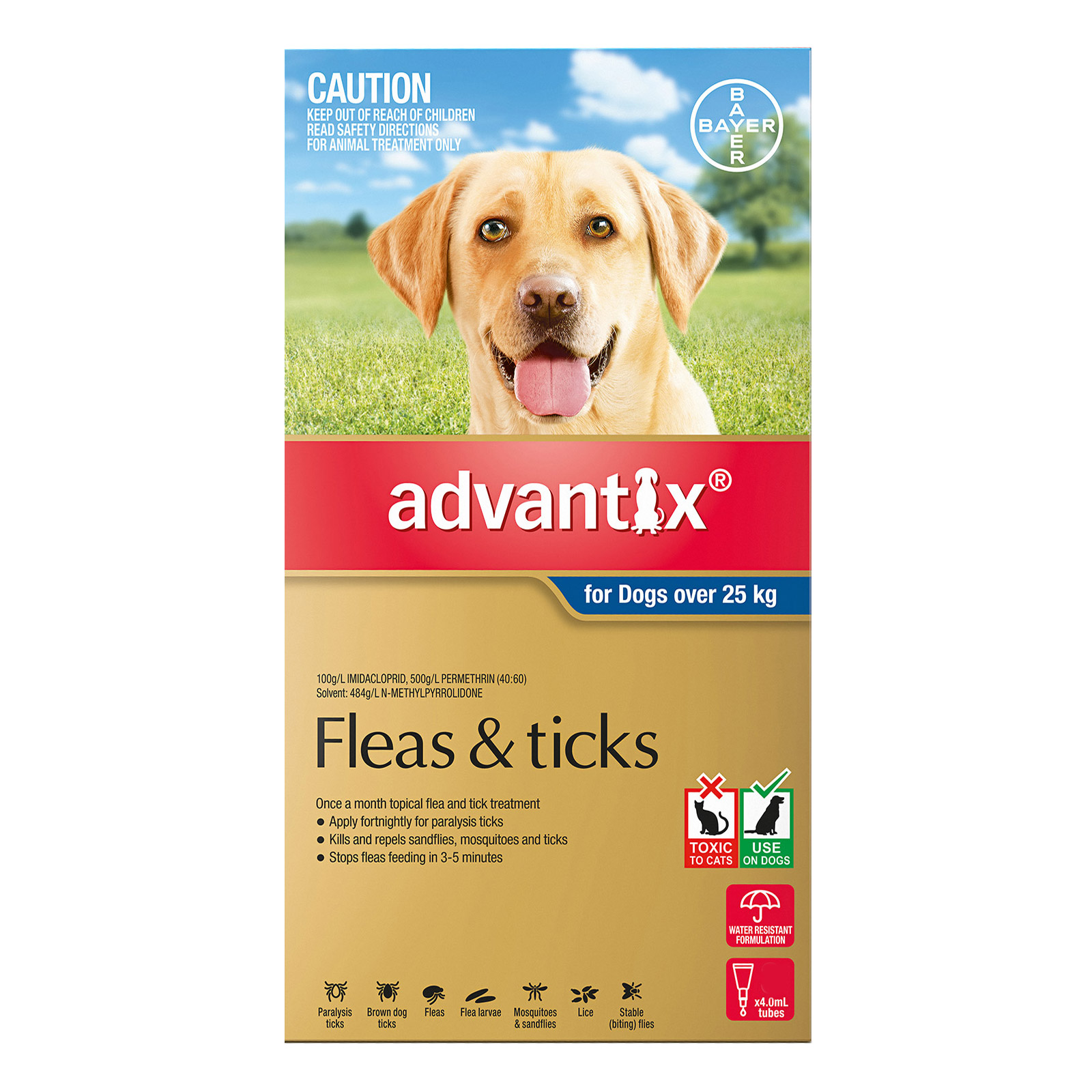 Buy Advantix For Extra Large Dogs Over 25Kg (Blue) 3 Pack Online