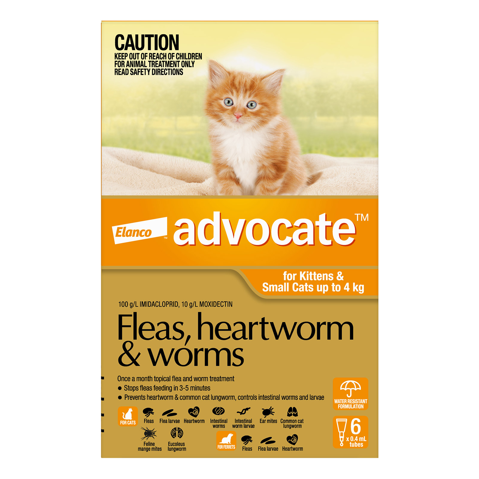 Buy Advocate Orange For Kittens & Small Cats Up To 4Kg 6 Doses Online