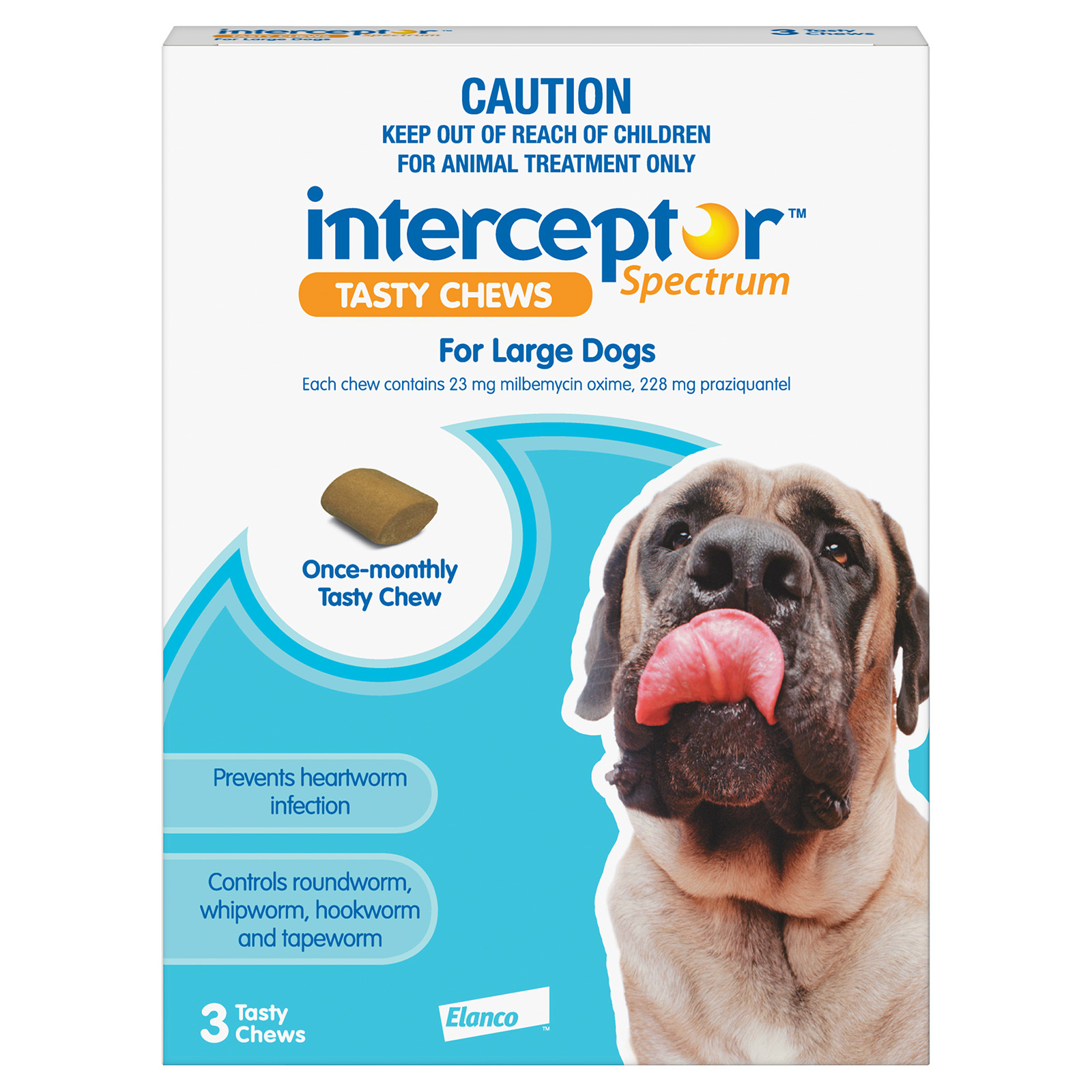 Buy Interceptor Spectrum Tasty Chews For Large Dogs 22 To 45Kg (Blue ...