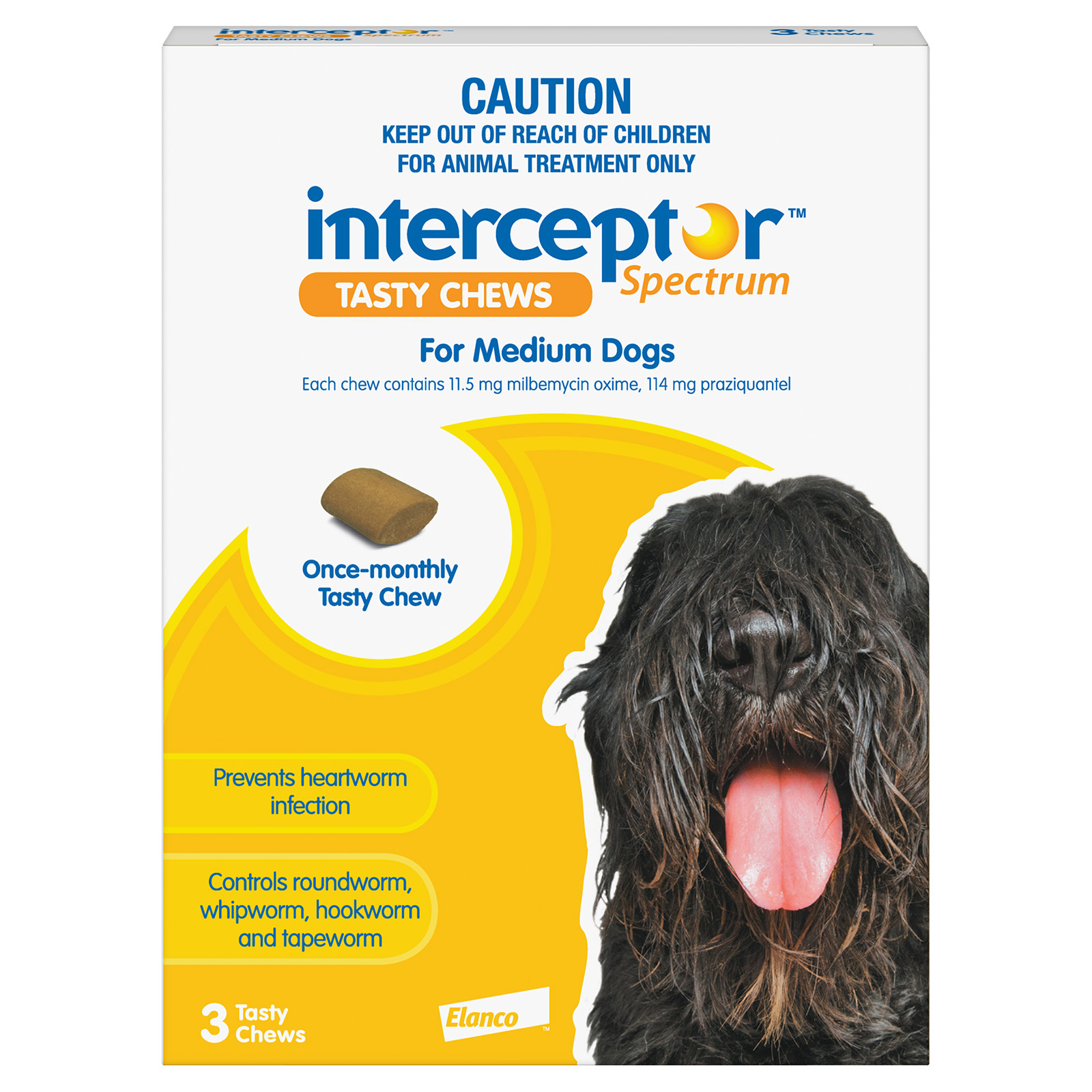 Buy Interceptor Spectrum Tasty Chews For Medium Dogs 11 To 22Kg (Yellow ...