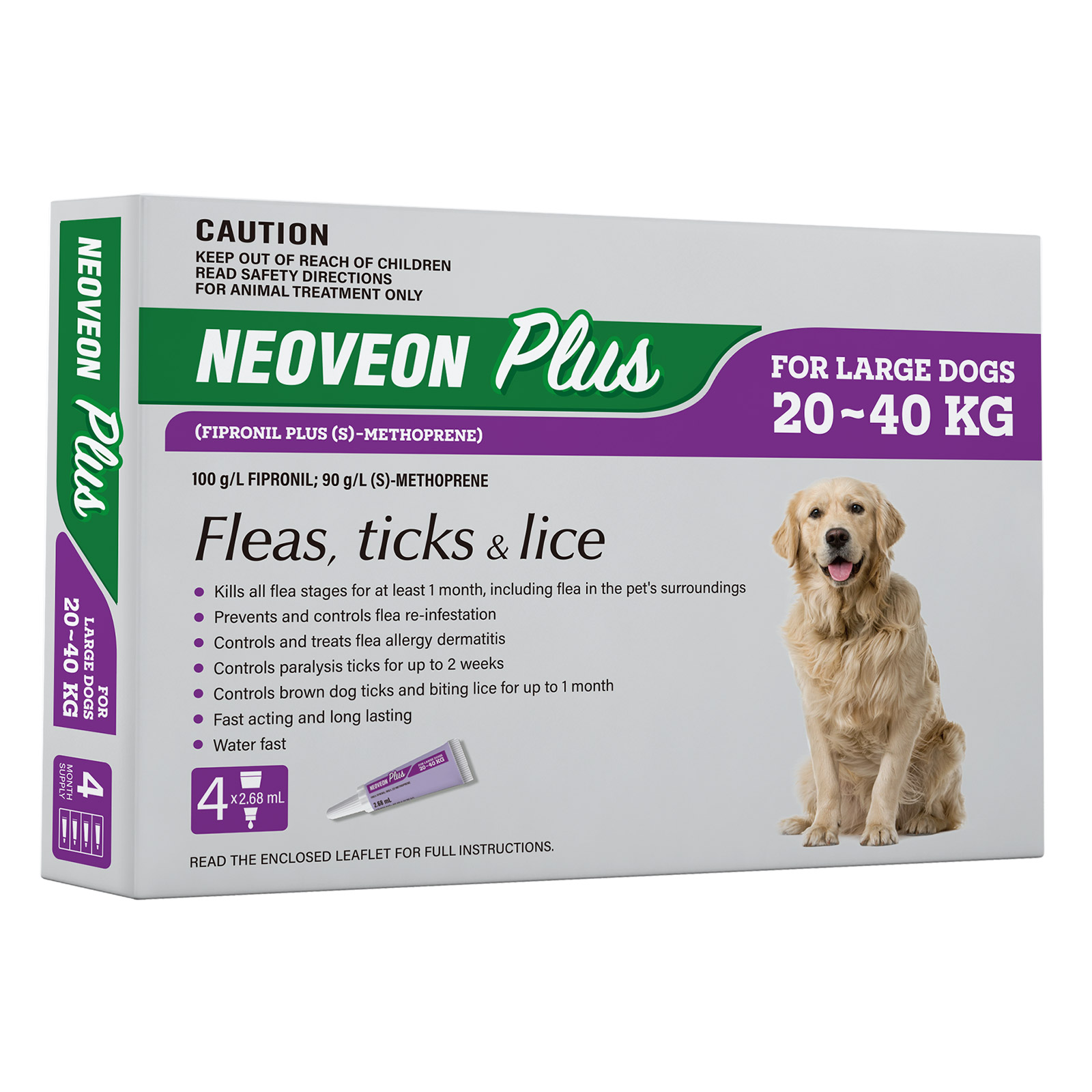 Buy Neoveon Plus Flea and Tick For Large Dogs 20 to 40kg Purple Online