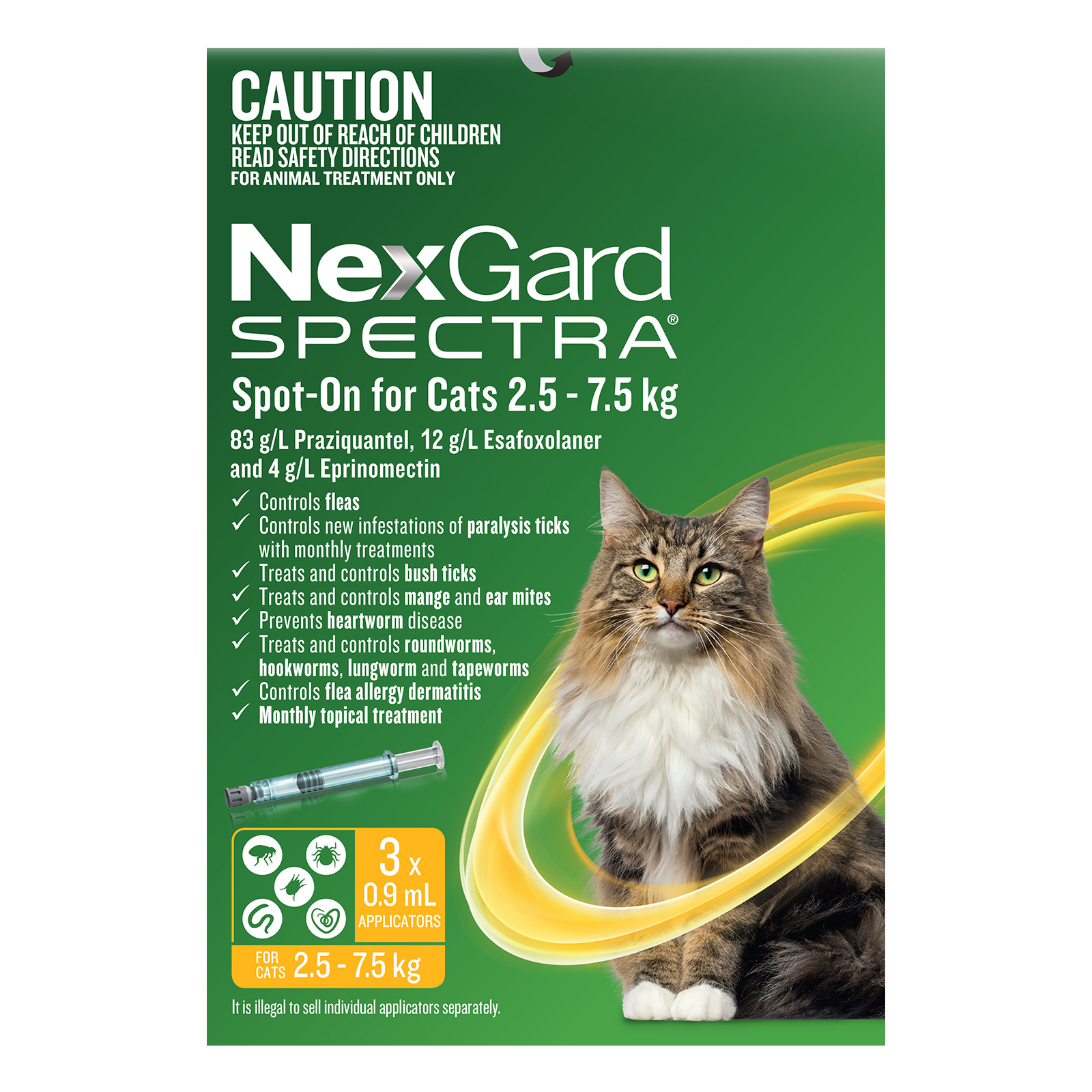 Buy Nexgard Spectra Spot-On for Large Cats 2.5 to 7.5kg Online
